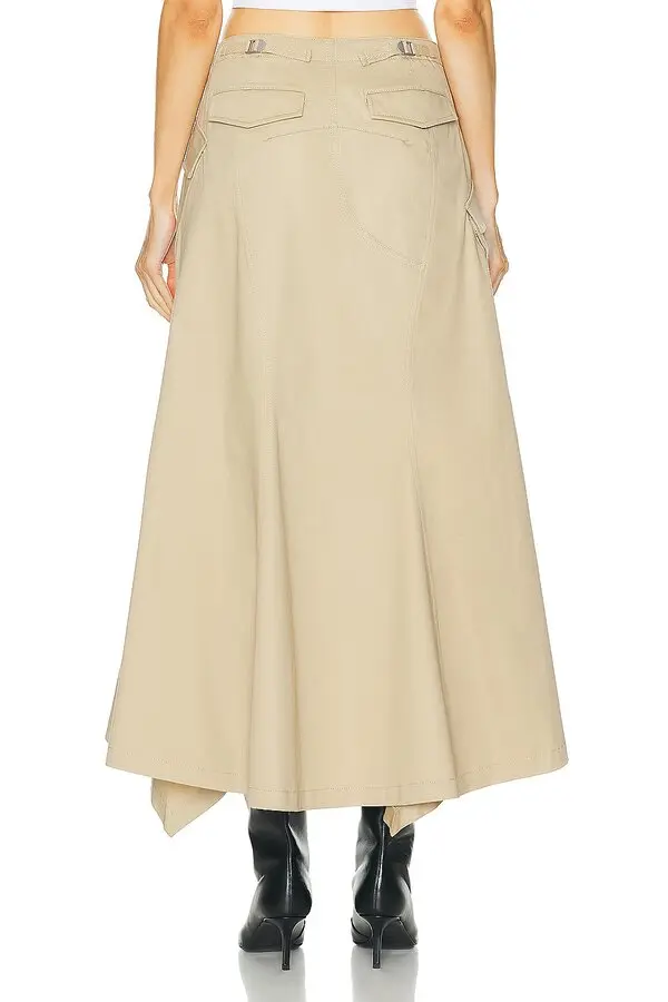 L'Academie By Marianna Noma Midi Skirt - Light Khaki | Editorialist